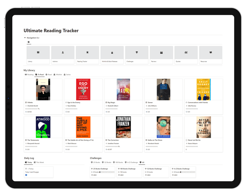 Ultimate Reading Tracker Template for Notion